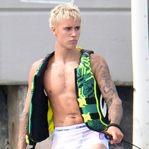 Justin Bieber Strips Down To His Wet Calvin Klein Underwear To