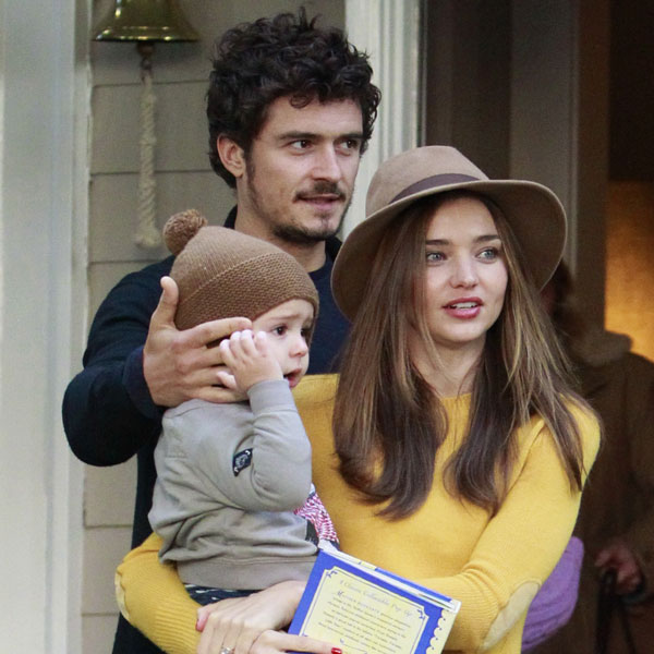 Orlando Bloom, Miranda Kerr & Baby Flynn Spotted Leaving Holiday Bash