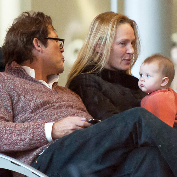Uma Thurman's Baby Daughter, Luna, Is Not Amused by Daddy's Kisses - E ...