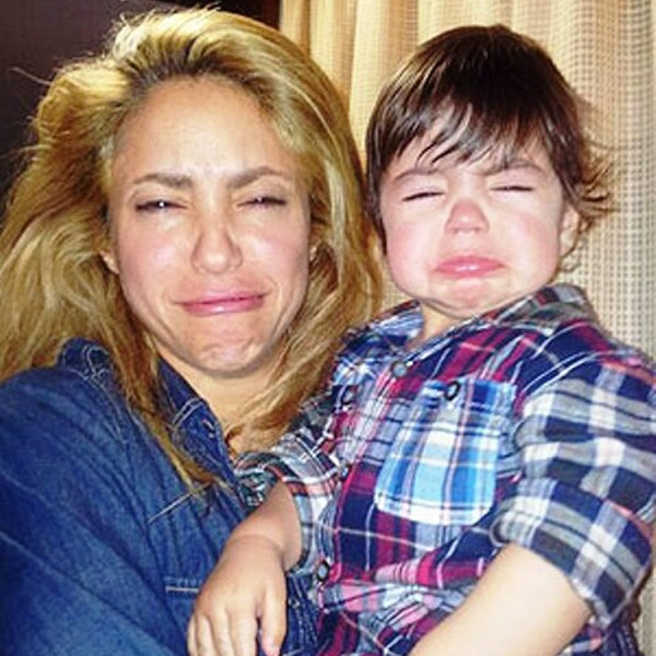 Shakira Mimics Baby Milan's Crying Face - E! Online