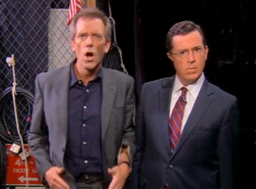 Watch Hugh Laurie Gets Vulgar With Stephen Colbert - E! Online - CA