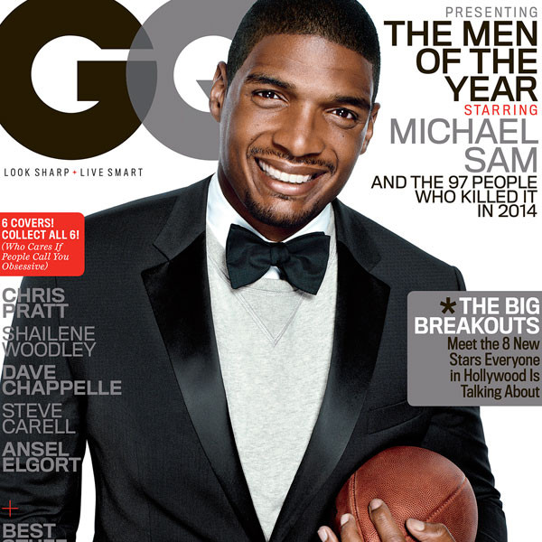 Michael Sam Holds Football on GQ Cover, Talks ''Evil'' Brothers - E! Online