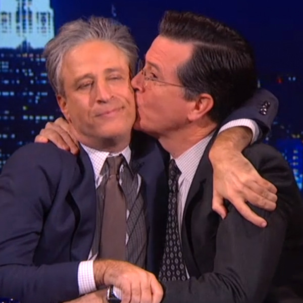 Watch: Stephen Colbert Questions Jon Stewart's Patriotism - E! Online