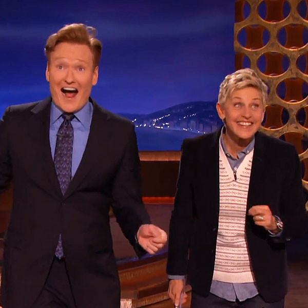Watch Ellen DeGeneres Surprise Conan Audience With Gifts