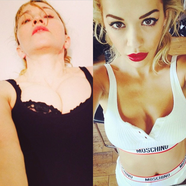 Rita Ora Copies Madonnas Busty Selfies—see For Yourself E Online