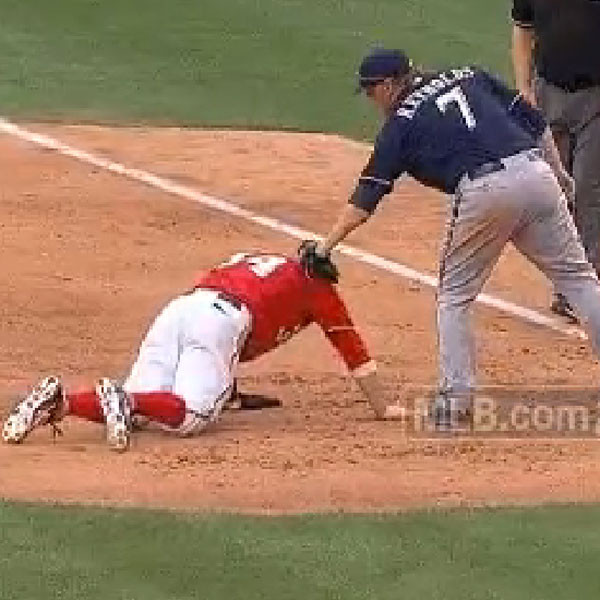 Baseball Player's Dive Comes Up Hilariously Short