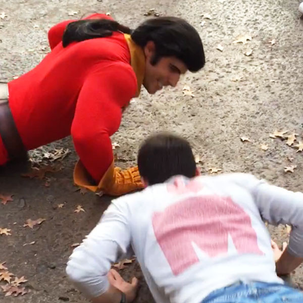 Watch Gaston Crush a Disney World Tourist in a Push-Up Contest
