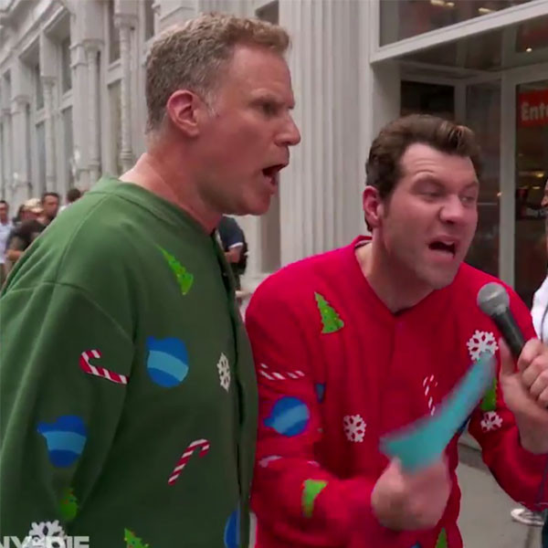 Watch Will Ferrell Yell at Strangers While Wearing a Christmas Onesie