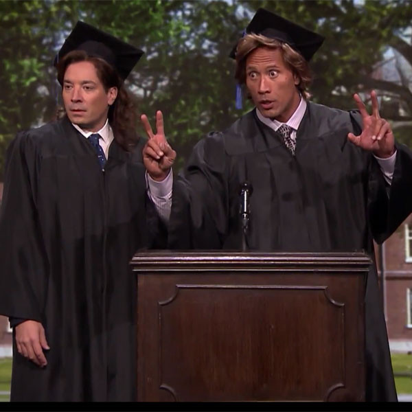 Watch Jimmy Fallon and Dwayne Johnson's 1989 Commencement Speech!