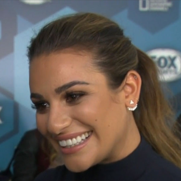 Lea Michele Giggles When Asked About Her Love Life