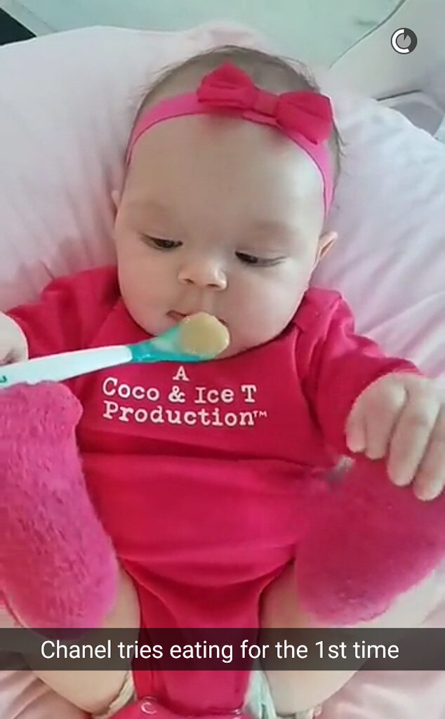 Coco & Ice-T's Baby Girl Chanel Goes Bananas Over First Solid Food | E ...