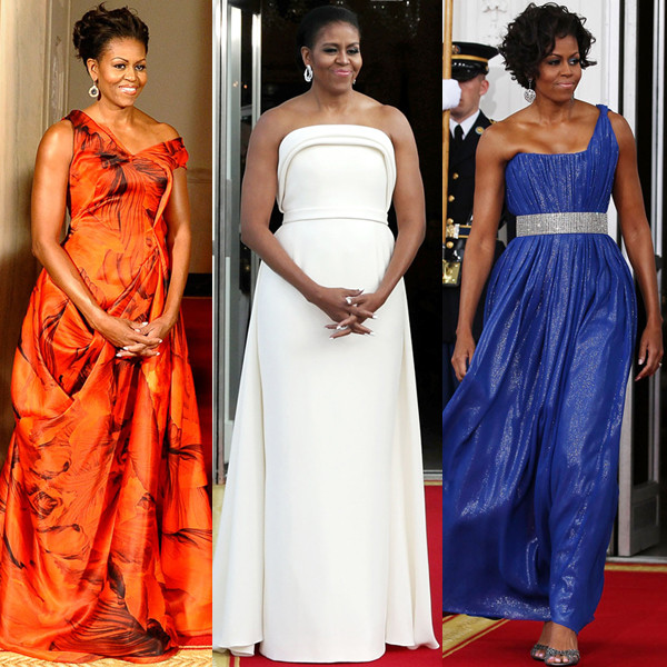 Michelle Obama's State Dinner Style Rewind - E! Online