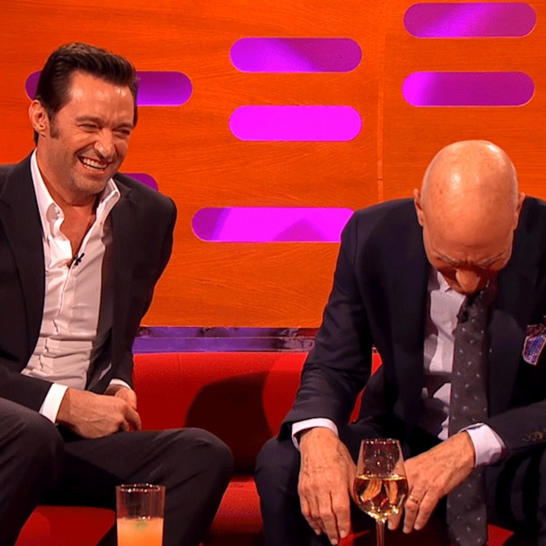 Watch Hugh Jackman React To Patrick Stewarts Circumcision Confession