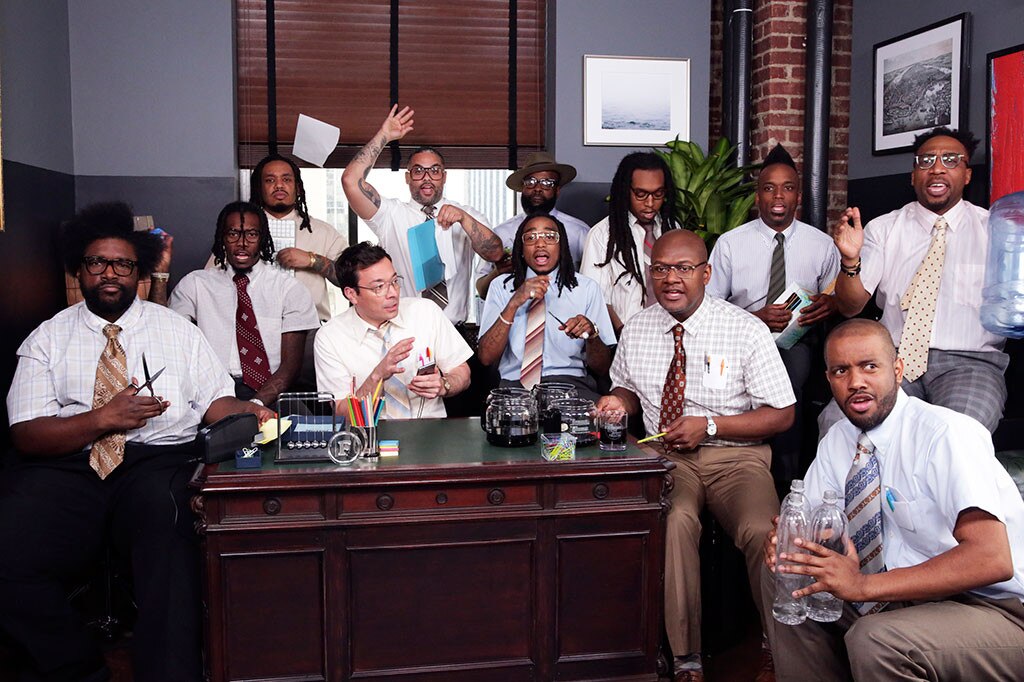 Jimmy Fallon, The Roots & Migos Perform With Office Supplies | E! News
