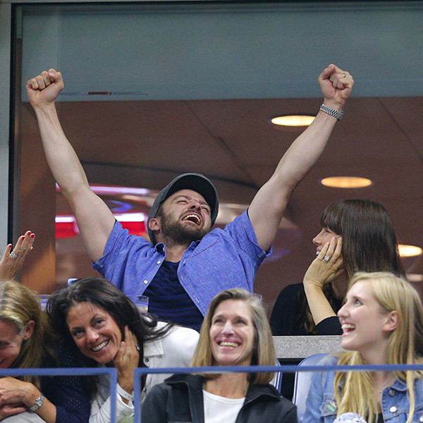 Justin Timberlake's the Happiest Fan at U.S. Open With Jessica Biel