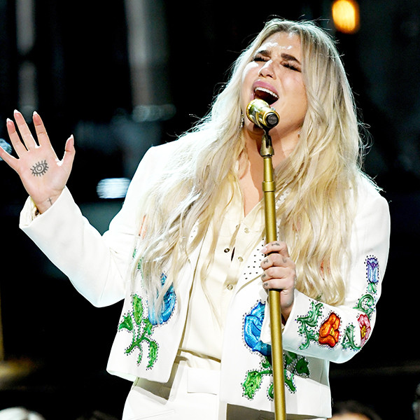 Kesha Gets Emotional During Star-Studded Grammys Performance