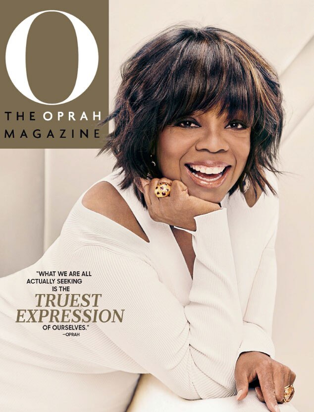 Oprah Winfrey Rocks Pink and Purple Hair on O, The Oprah Magazine Cover ...