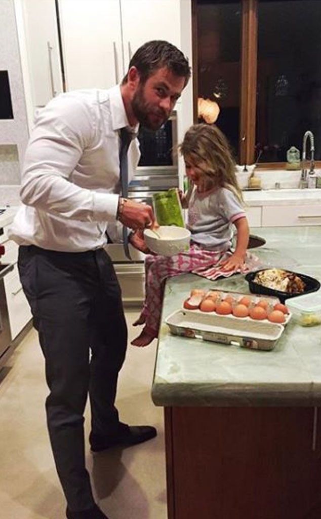 Chris & India Rose Hemsworth from Hollywood Fathers & Their Adorable ...