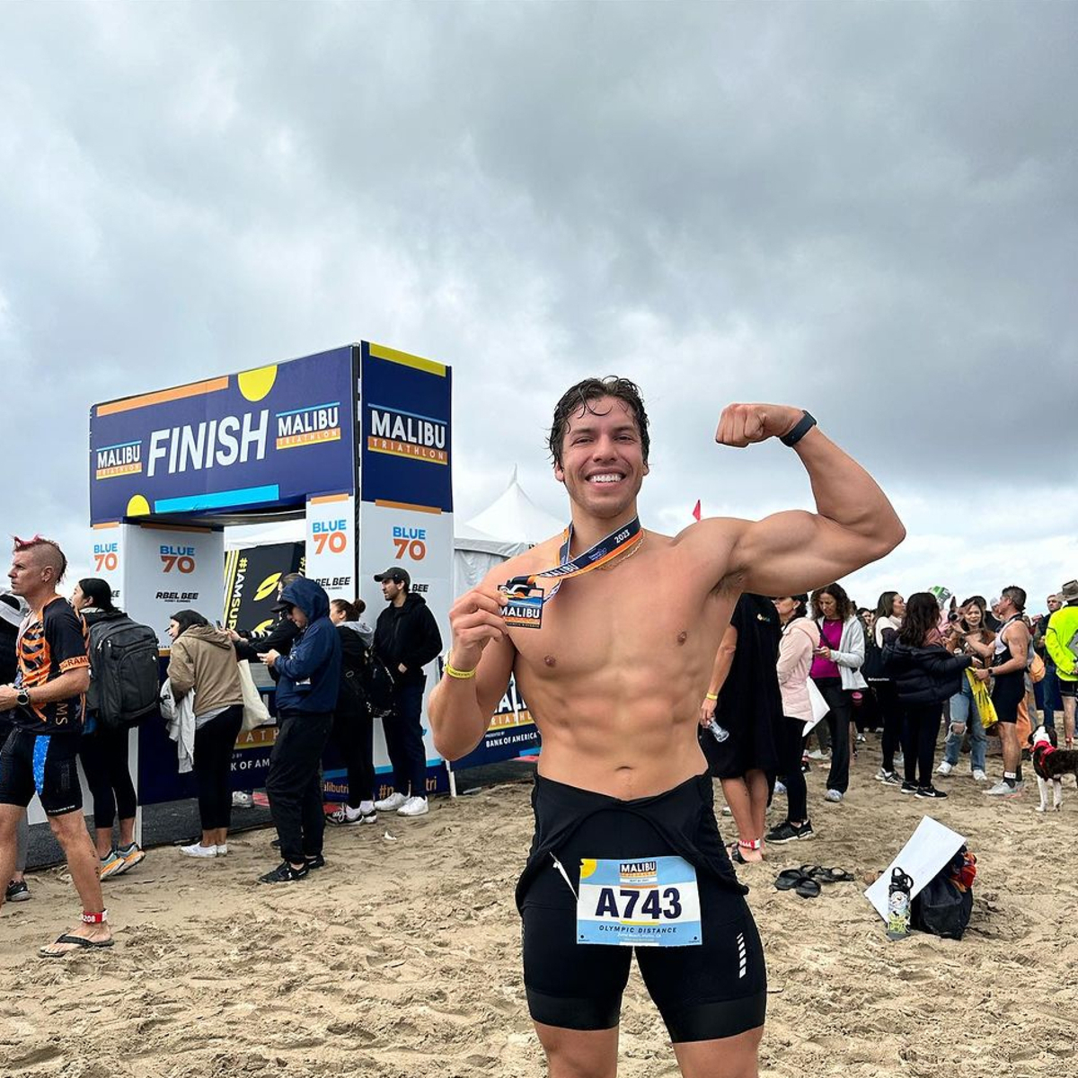 Joseph Baena Channels Dad Arnold Schwarzenegger During Triathlon